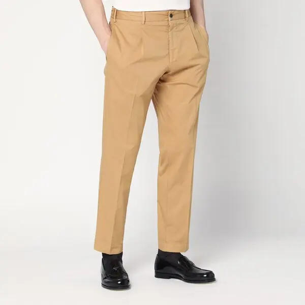 SANTANIELLO Cotton Trousers - Beige