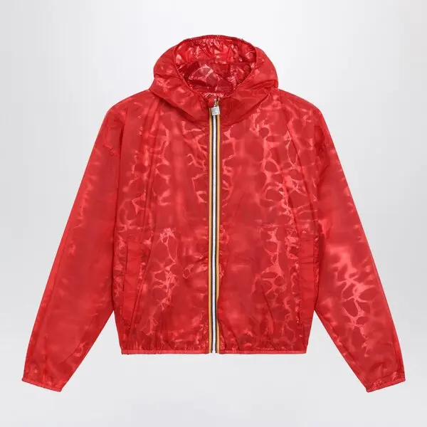 K-WAY Laurette Laminated Print Jacket - Red