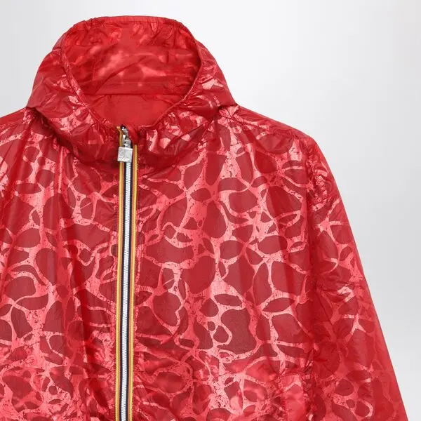 K-WAY Laurette Laminated Print Jacket - Red
