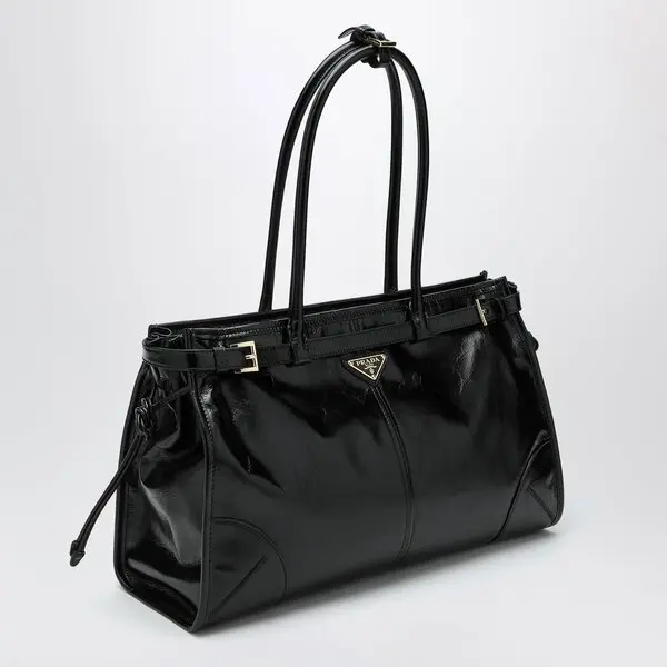 Prada Large Bonnie Bag In Leather - Black