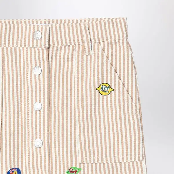 Kenzo Striped Mini Skirt With Patchwork Detail