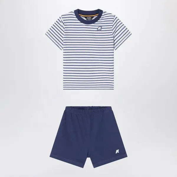 K-WAY Striped Cotton T-shirt And Shorts Set