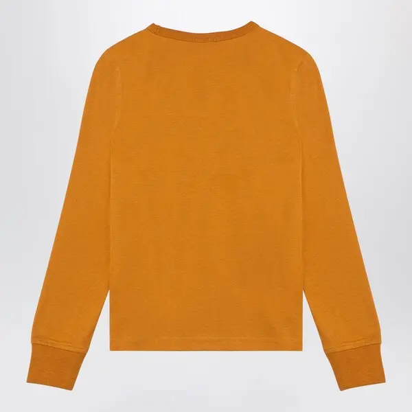 K-WAY Cotton Long Sleeve T-shirt With Logo Patch - Yellow