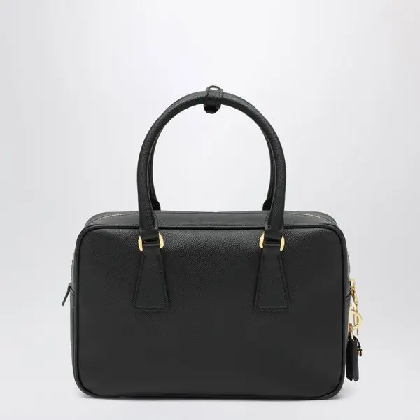 Prada Saffiano Leather Top Handle Bag - Black
