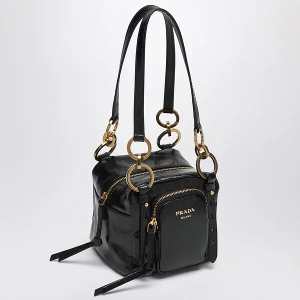 Prada Leather Mini Handbag - Black