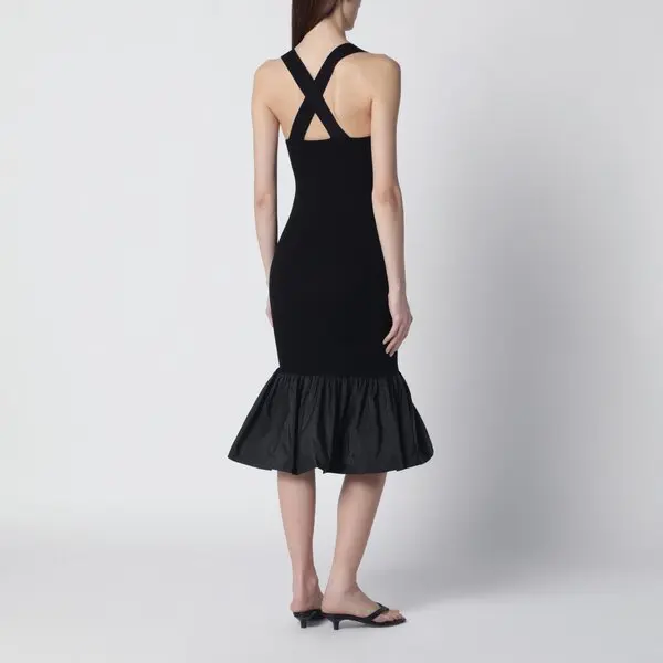 PATOU Sleeveless Midi Dress With Faille Ruffle Hem