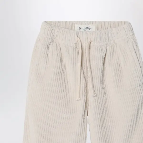 American Vintage Cru Ribbed Corduroy Trousers - Beige