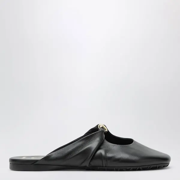 Loewe Pebble Sabot In Soft Lamb Nappa Leather - Black