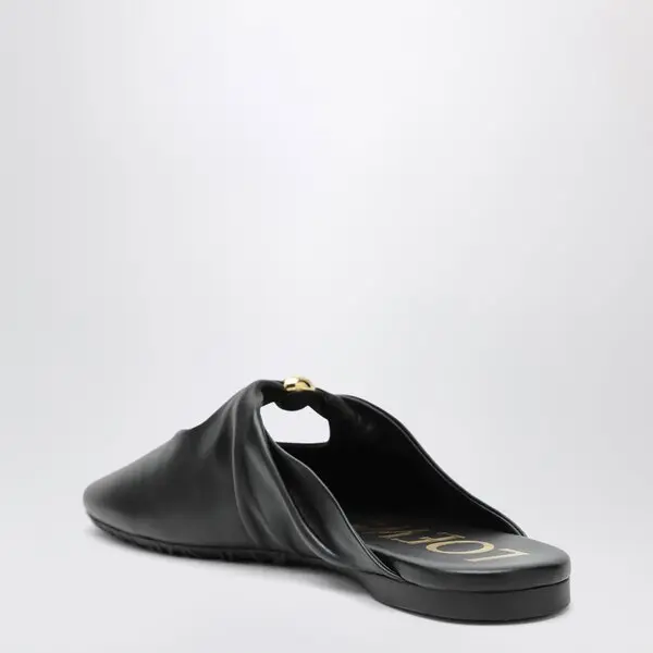 Loewe Pebble Sabot In Soft Lamb Nappa Leather - Black