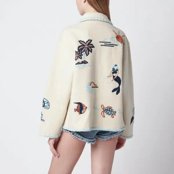 Alanui Embroidered Wool Jacket - Beige