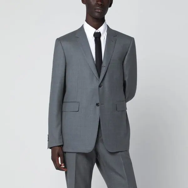 Thom Browne Single-breasted Wool Jacket - Grey