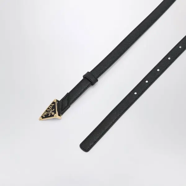 Prada Saffiano Leather Belt With Triangle Logo