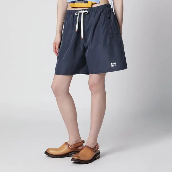 Miu Miu Tec Fabric Windproof Bermuda Shorts