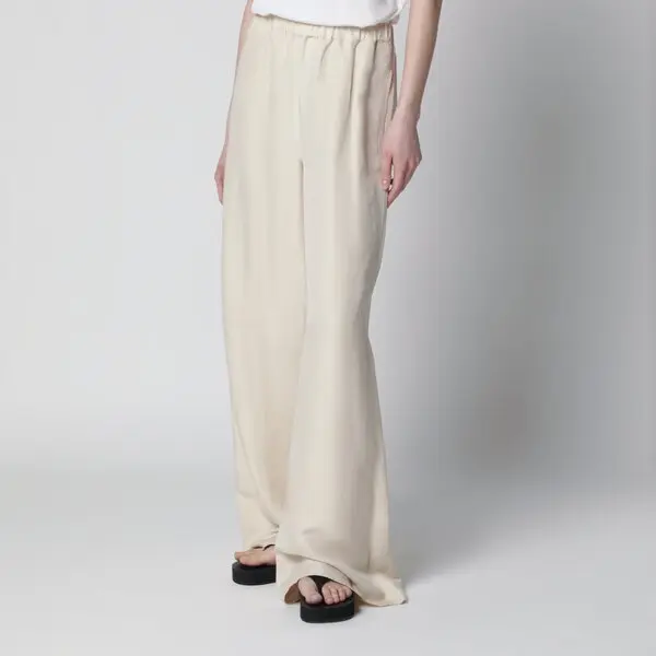 Max Mara Wide-leg Linen And Silk Twill Trousers