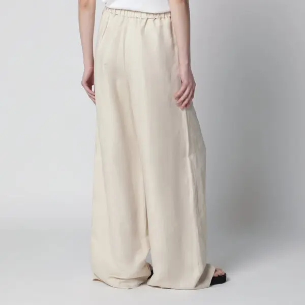 Max Mara Wide-leg Linen And Silk Twill Trousers