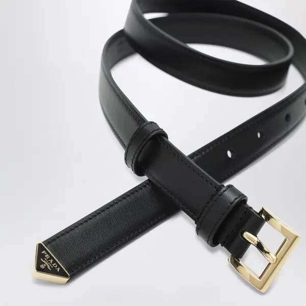 Prada Belt With Enamel Triangle Logo