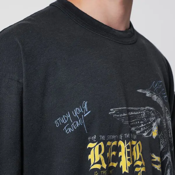 REPRESENT Faded T-shirt With Eagle Logo Print