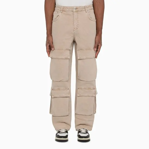 REPRESENT Beige Denim Cargo Trousers