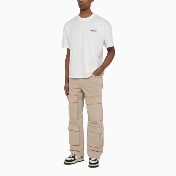 REPRESENT Beige Denim Cargo Trousers