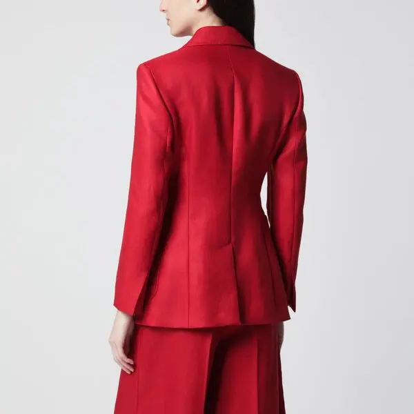 Max Mara Semi-fitted Single-breasted Linen Blazer - Red