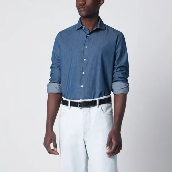 XACUS Tailor Fit Denim Shirt Blue