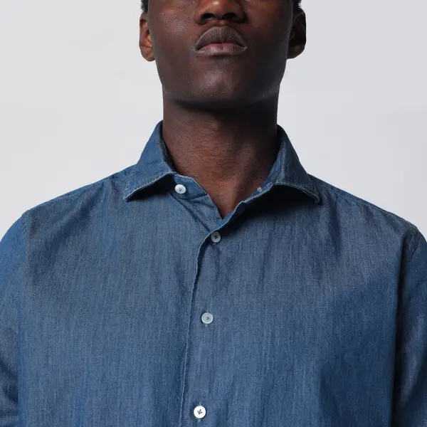 XACUS Tailor Fit Denim Shirt Blue