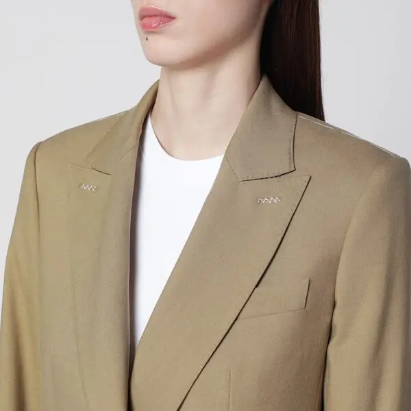Max Mara Camel Wool-blend Double-breasted Jacket