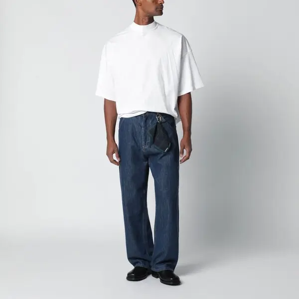 DARKPARK Indigo Cotton-blend Jeans With Removable Logo Keychain