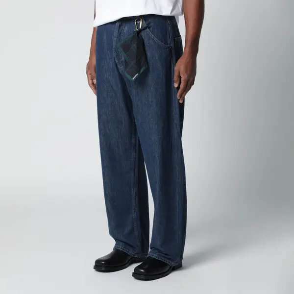 DARKPARK Indigo Cotton-blend Jeans With Removable Logo Keychain