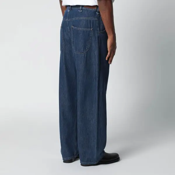 DARKPARK Indigo Cotton-blend Jeans With Removable Logo Keychain