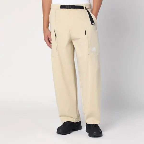 The North Face Cream Cotton-blend Trousers With Logo Embroidery