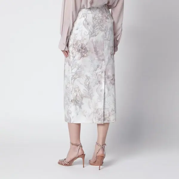 Max Mara Printed Gabardine Pencil Skirt