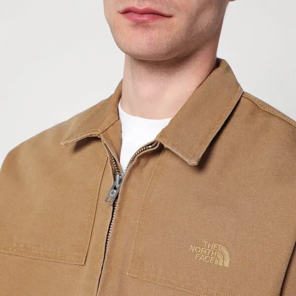 The North Face Cotton Canvas Zip-up Jacket With Embroidered Logo