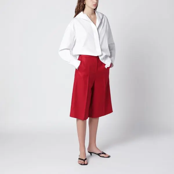 Max Mara Linen Wide Leg Bermuda Shorts