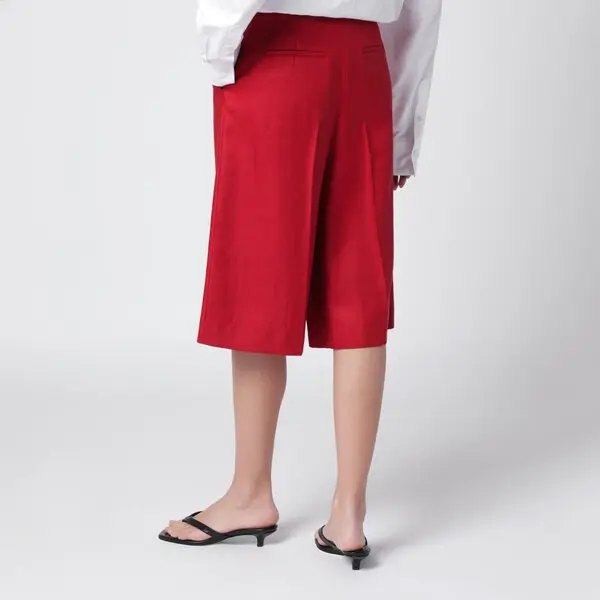 Max Mara Linen Wide Leg Bermuda Shorts