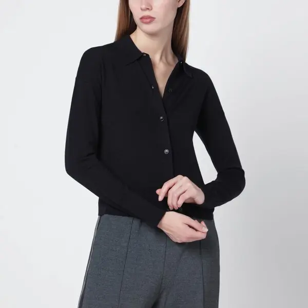 Max Mara Navy Wool-blend Cardigan - Blue