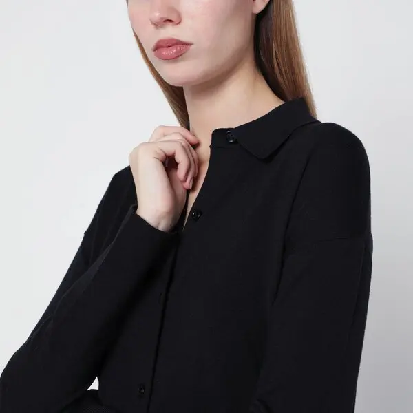 Max Mara Navy Wool-blend Cardigan - Blue
