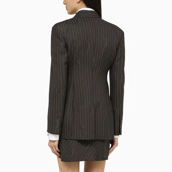 OFF-WHITE™ Wool Blend Pinstripe Single-breasted Jacket