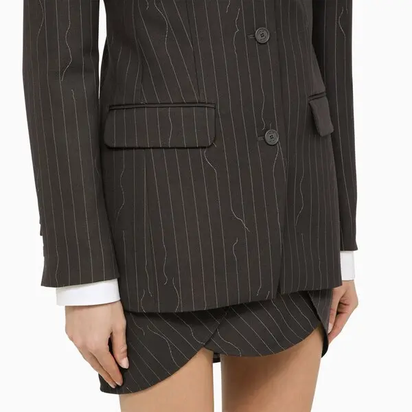 OFF-WHITE™ Wool Blend Pinstripe Single-breasted Jacket