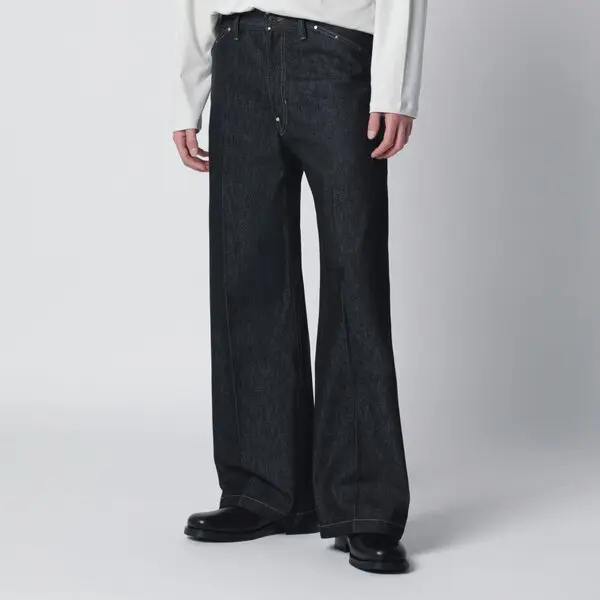 LEMAIRE Slate-colored Denim Jeans With Stud Embellishments