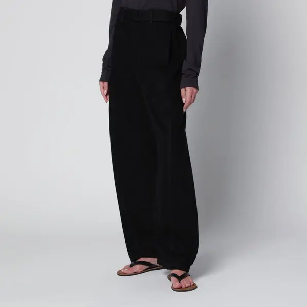 LEMAIRE Lemiare Cotton Belted Trousers - Black