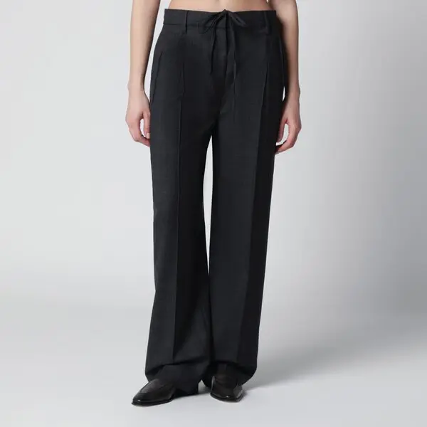 Prada Virgin Wool Trousers With Check Pattern
