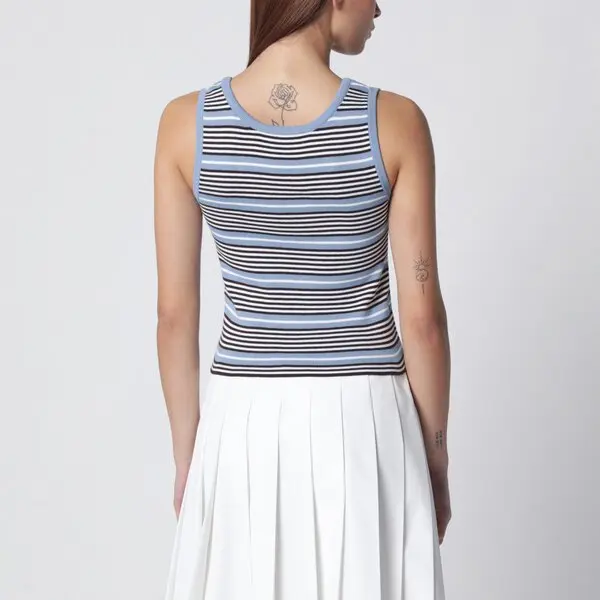 Prada Striped Ribbed Tank Top