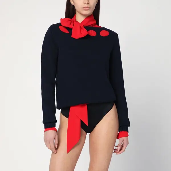 Prada Cotton Sweater With Geometric Details