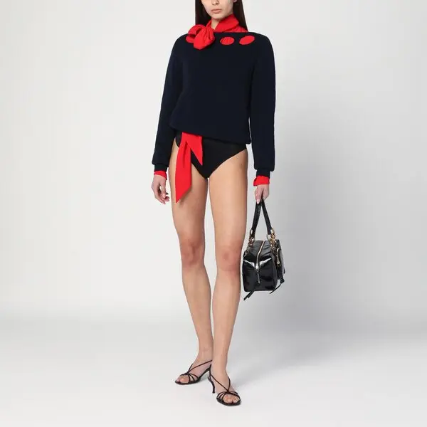Prada Cotton Sweater With Geometric Details