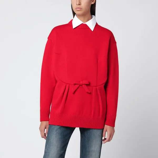 Prada Wool Sweater With Bow Detail