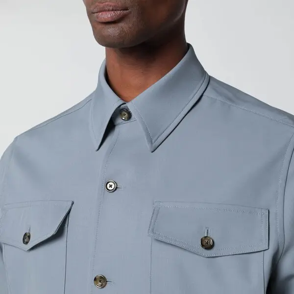 LARDINI Virgin Wool Shirt Jacket
