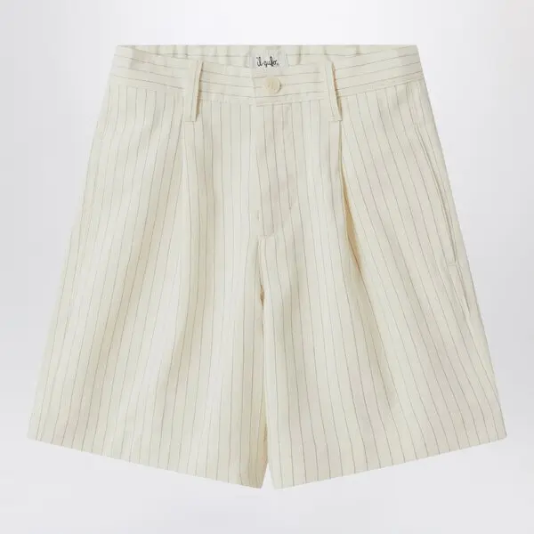 IL GUFO Pinstriped Cotton Blend Bermuda Shorts