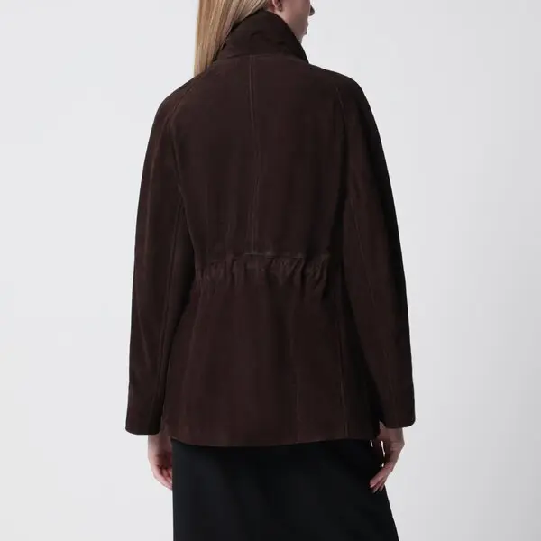 Nour Hammour Mocha Quai Fluid Suede Jacket - Brown