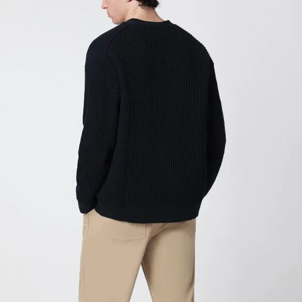 Maison Kitsuné Navy Cotton Fox Head Cardigan